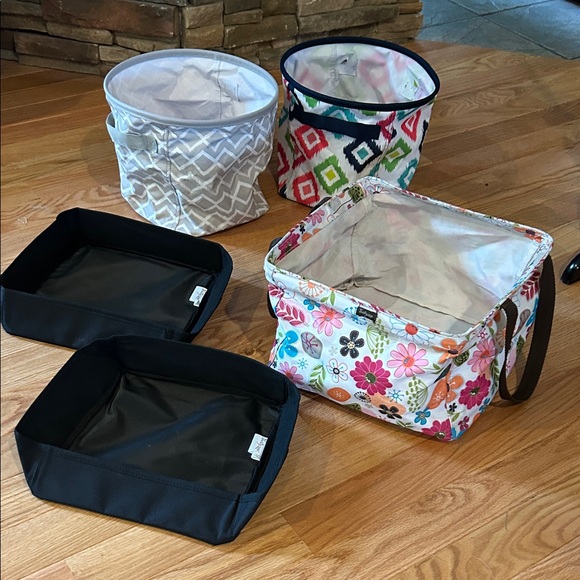 thirty-one | Accents | Thirty One Floral Geometric Canvas Storage Bins2 ...